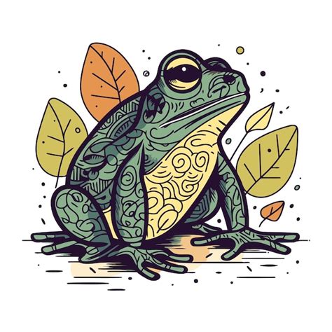 Premium Vector Frog Hand Drawn Vector Illustration In Doodle Style