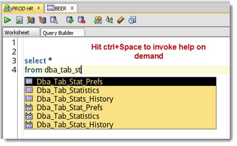 Keyboard Shortcuts In Oracle Sql Developer