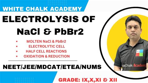 ELECTROLYSIS OF NaCl PbBr2 ELECTROLYTIC CELL ELECTROLYTE TYPES