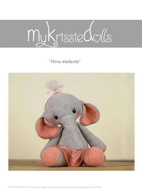 Paso a paso para realizar amigurumi elefantita Patrón de elefante de