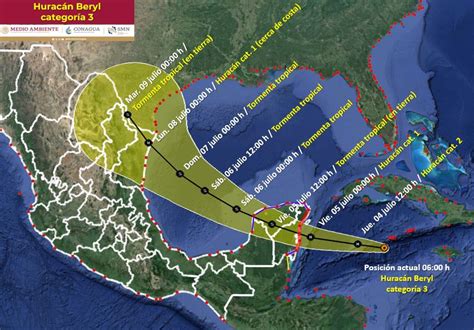 Beryl tocaría tierra en Matamoros como Huracán 1 la madrugada del lunes