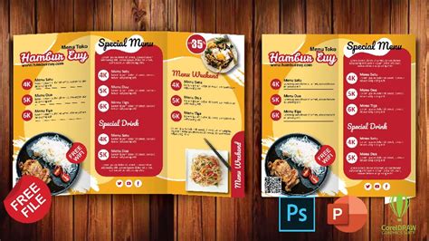 Detail Desain Brosur Makanan Cdr Koleksi Nomer 1