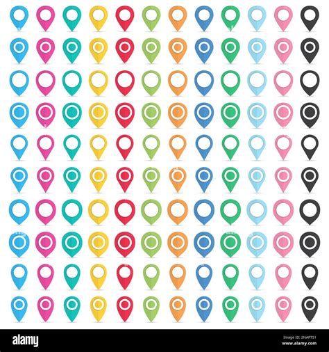 Big Set Of Map Pointers In A Flat Design Map Pins Icons Set