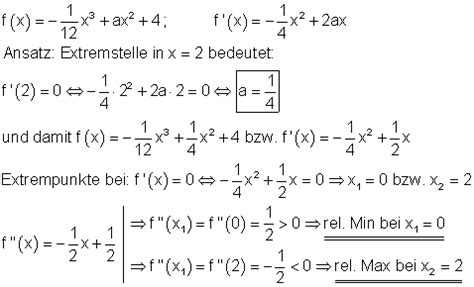 Lösungen Aufgabe zur Differentialrechnung IX Mathe Brinkmann