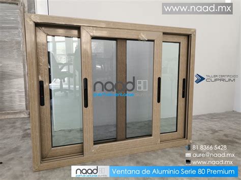 Ventana Corrediza De Aluminio Serie 80 Champagne NAAD