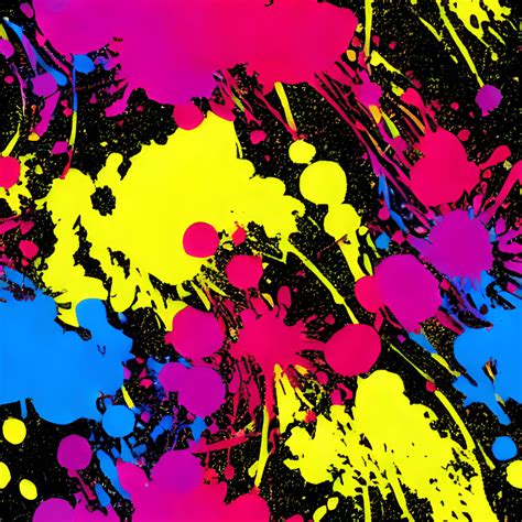 Color Neon Splatter Paint Designs On Black Background Creative Fabrica
