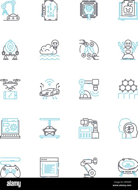 Machine Learning Linear Icons Set Classification Regression