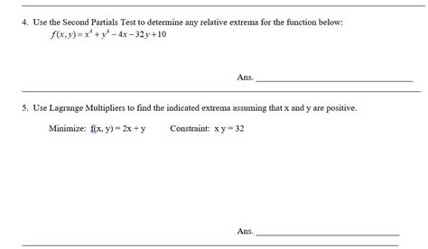 solved 4 use the second partials test to determine any