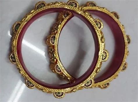 Multicolor Brass Gold Plated Kundan Imitation Bangle At Rs 250 Pair In