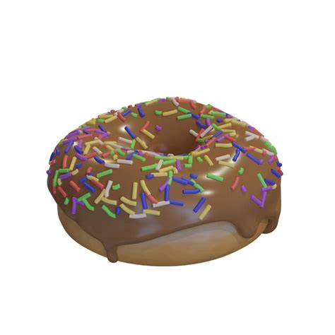 Premium Photo Realistic Donut With Icing And Sprinkles Donut Isolated