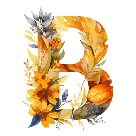 Floral Letter B On Transparent Background 31720129 PNG