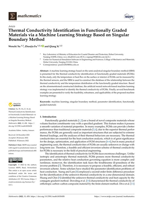 pdf thermal conductivity identification in functionally graded materials via a machine