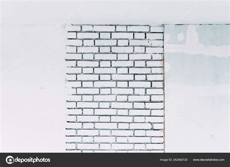 Pared blanca con patrón de ladrillo fotografía de stock