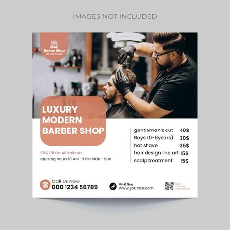 Premium Vector Vector Barber Shop Social Media Post Banner Template