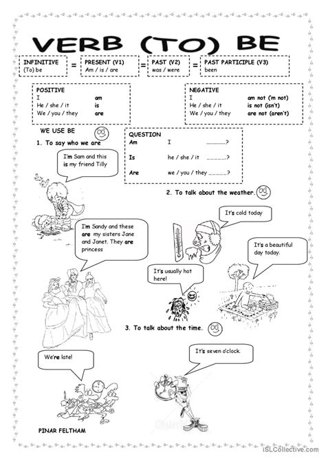 Verb To Be Espa Ol Ele Hojas De Trabajo Pdf Doc