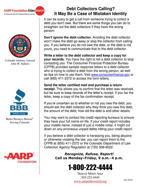 Fillable Online Debt Collectors Calling Fax Email Print PdfFiller