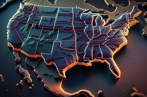 Premium AI Image A Map Of The United States Of America