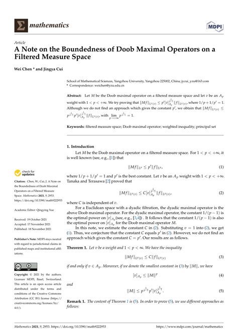pdf a note on the boundedness of doob maximal operators on a filtered measure space