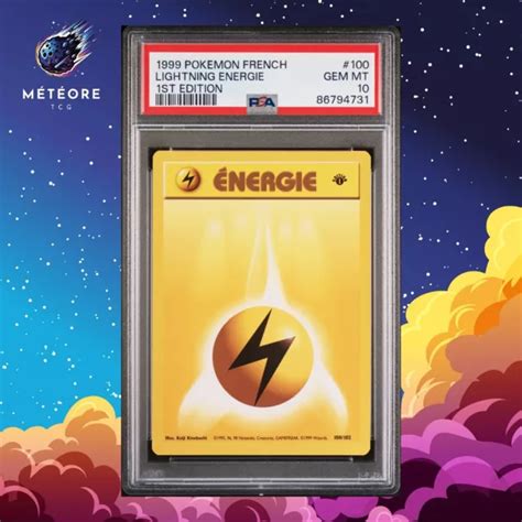 CARTE POKÉMON ENERGIE Electrique PSA 10 100 102 Edition 1 Wizards Set