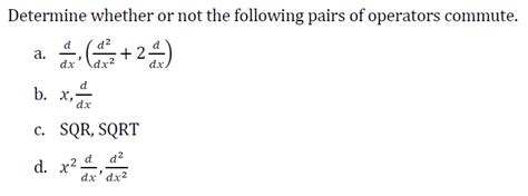 solved determine whether or not the following pairs of