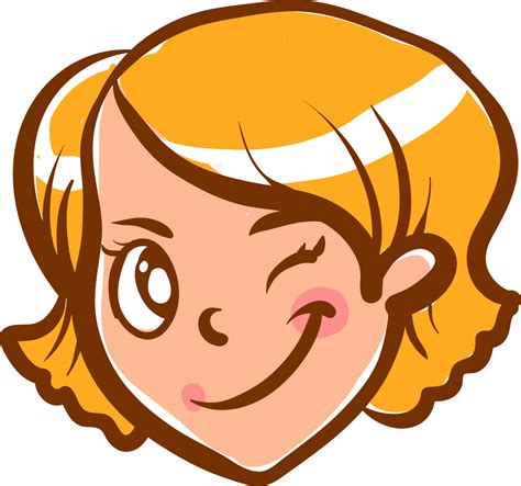 Fille Avec Un Clin D Oeil Illustration Vecteur Sur Fond Blanc
