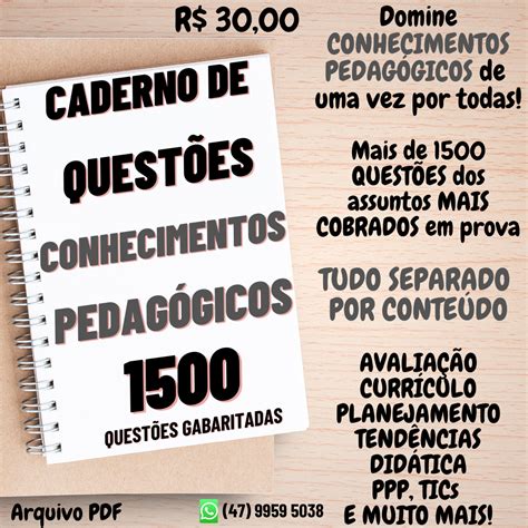 APOSTILA 1500 QUESTÕES CONHECIMENTOS PEDAGÓGICOS BÔNUS Pedagogia