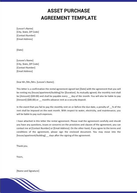 10 Asset Purchase Agreement Template Room Surf