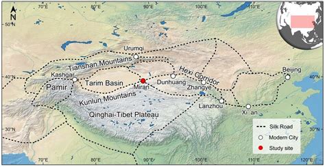Land Cover And Shaded Relief Map Of West China Silk Road Routes And