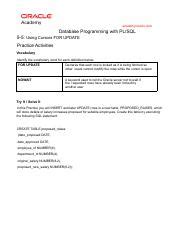 Plsql N Pdf Academy Oracle Database Programming With
