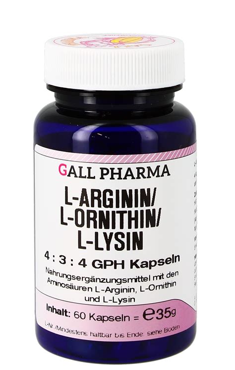 L Arginin L Ornithin L Lysin 4 3 4 GPH Kapseln HECHT Pharma GmbH