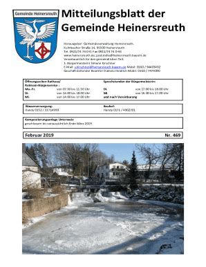 Ausf Llbar Online Mitteilungsblatt Der Gemeinde Heinersreuth Fax Email