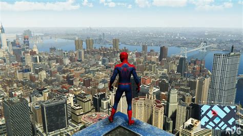 Marvels Spider Man Remastered Amazing Suit Open World Free Roam