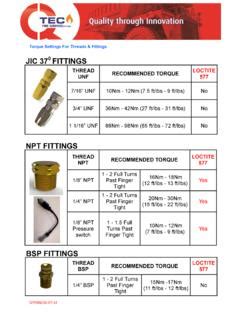 Torque Settings For Threads Fittings QtecFire Torque Settings For
