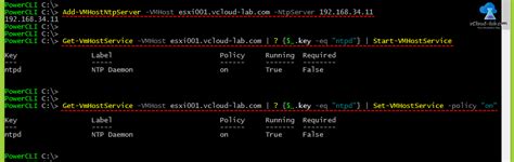 vmware powercli time configuration ntp network time protocol on multiple esxi server