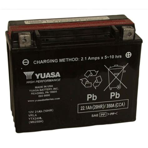 Yuasa High Performance Factory Activated AGM Battery YTX24HL