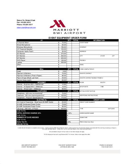 Banquet Event Order Template Excel Free TUTORE ORG Master Of Documents