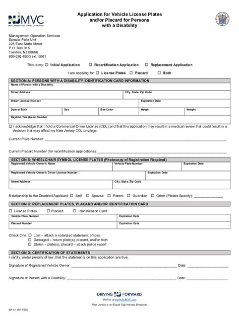 Nj Handicap Parking Permit Fill Out And Sign Printable Pdf Template