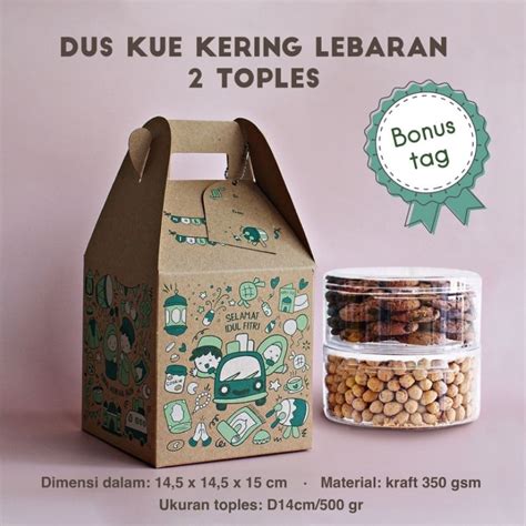 Jual Dus Kue Kering Lebaran Isi 2 Toples Box Kue Kering Lebaran
