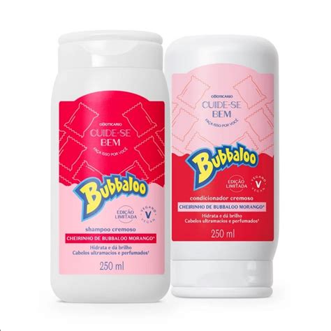 Combo Cuide Se Bem Bubbaloo Morango Shampoo 250ml Condicionador