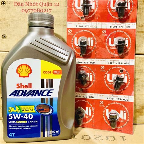 Nhớt Xe Tay Ga Shell Advance Ultra Scooter 5W 40 800ML Tặng Ốc Nhớt Nam