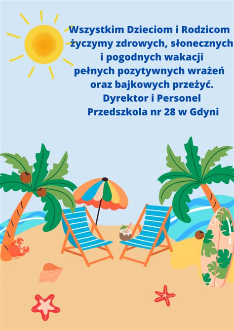 Wakacyjne życzenia Przedszkole nr 28 w Gdyni