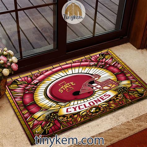 Iowa State Cyclones Stained Glass Design Doormat Tinykem