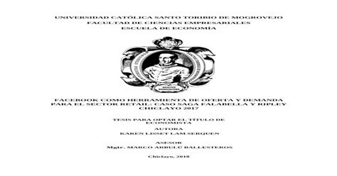 UNIVERSIDAD CATÓLICA SANTO TORIBIO DE MOGROVEJO tesis usat edu pe