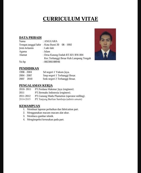 Contoh Cv Menarik Melamar Kerja Contoh Surat Resmi
