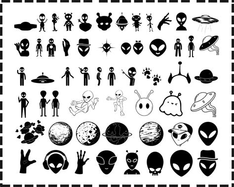 Alien Svg Bundle Ufo Svg For Cricut Alien Vector Alien Head Etsy