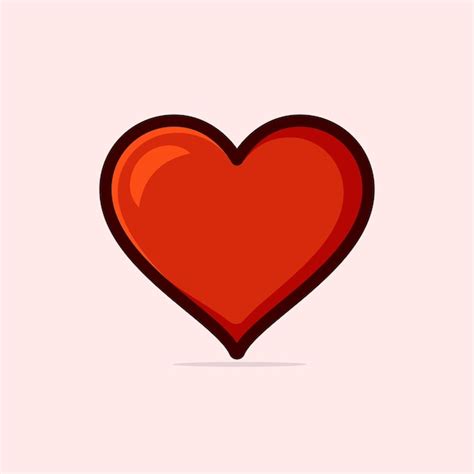 Icono de vector de dibujos animados de corazón símbolo de amor signo