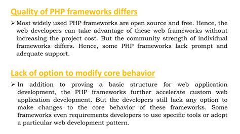 ppt advantages and disadvantages of php frameworks powerpoint presentation id 7886974