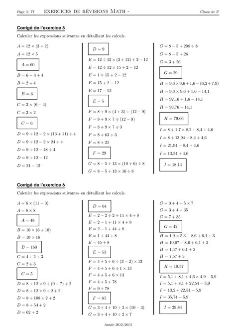 Priorités opératoires Corrigé série d exercices 1 AlloSchool