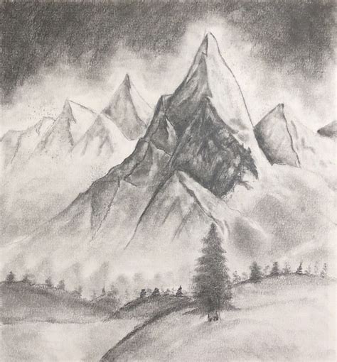 How To Sketch Mountains With Pencil At Drawing Tutorials