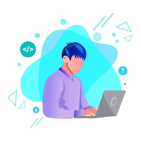 Premium Vector Programmer Working Modern Flat Concept For Web Banner